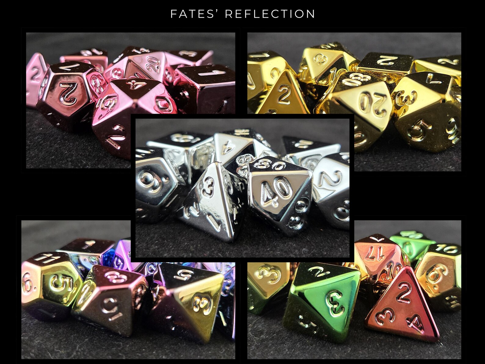 Fate's Reflection | Resin Dice Set ~ Mirror Finish, Metal Look ~ TTRPG ...