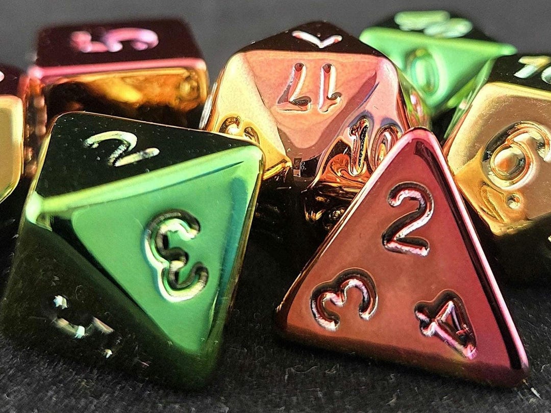 Fate's Reflection | Resin Dice Set ~ Mirror Finish, Metal Look ~ TTRPG ...