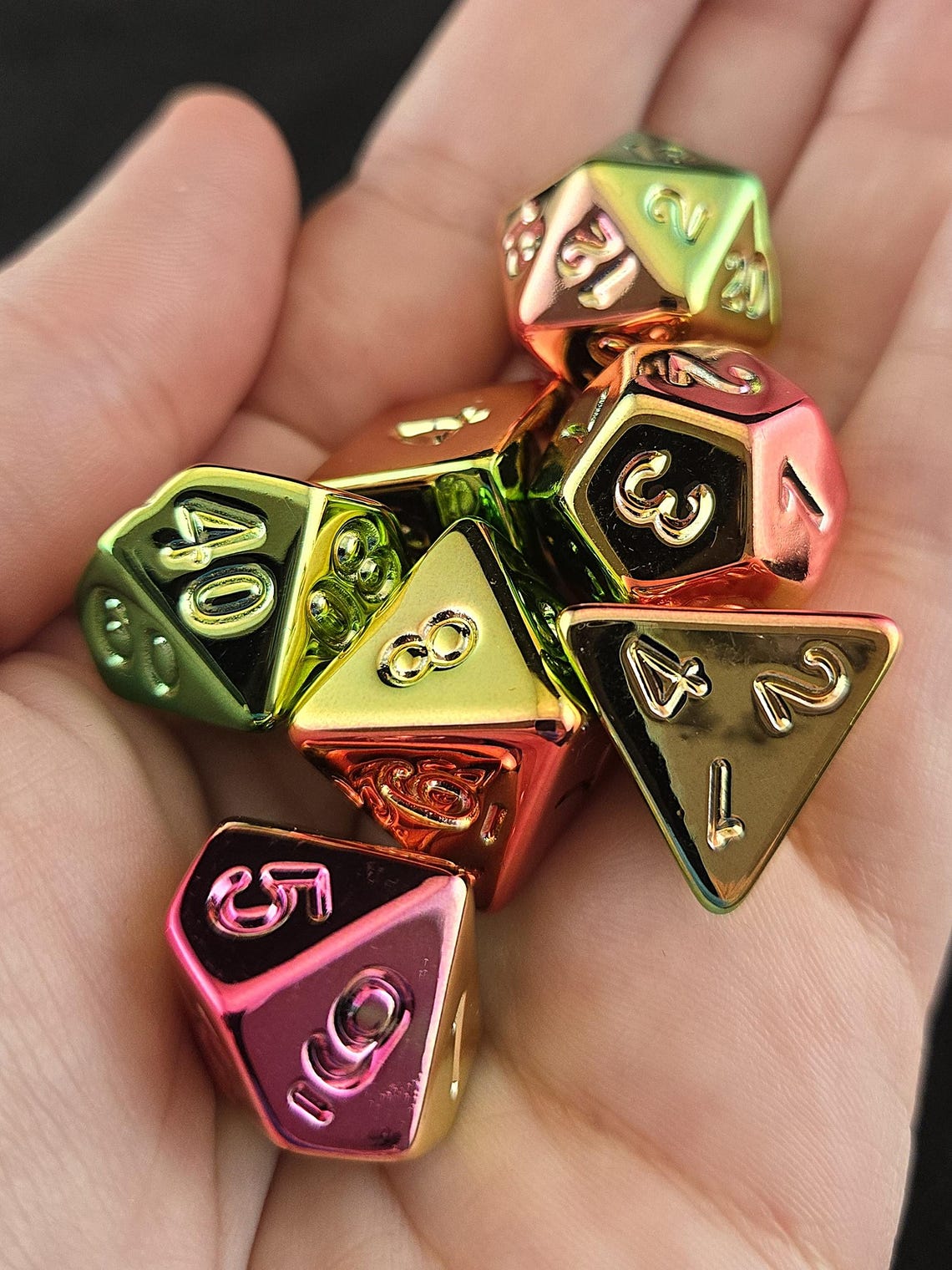Fate's Reflection | Resin Dice Set ~ Mirror Finish, Metal Look ~ TTRPG ...