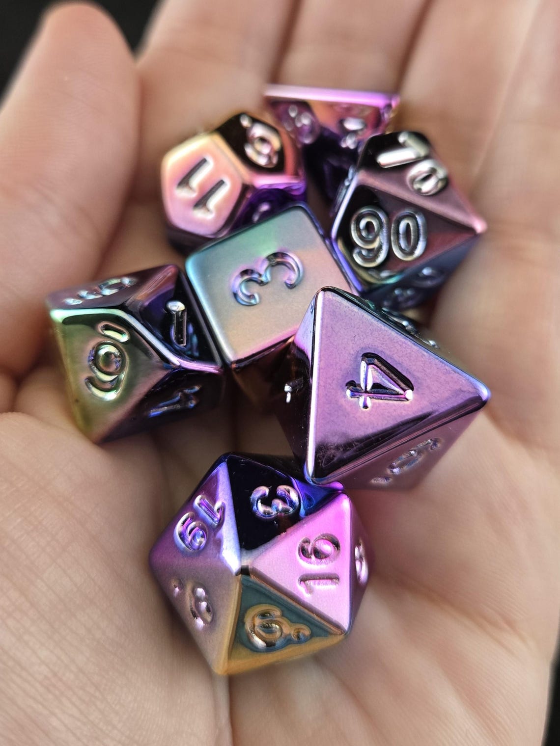Fate's Reflection | Resin Dice Set ~ Mirror Finish, Metal Look ~ TTRPG ...