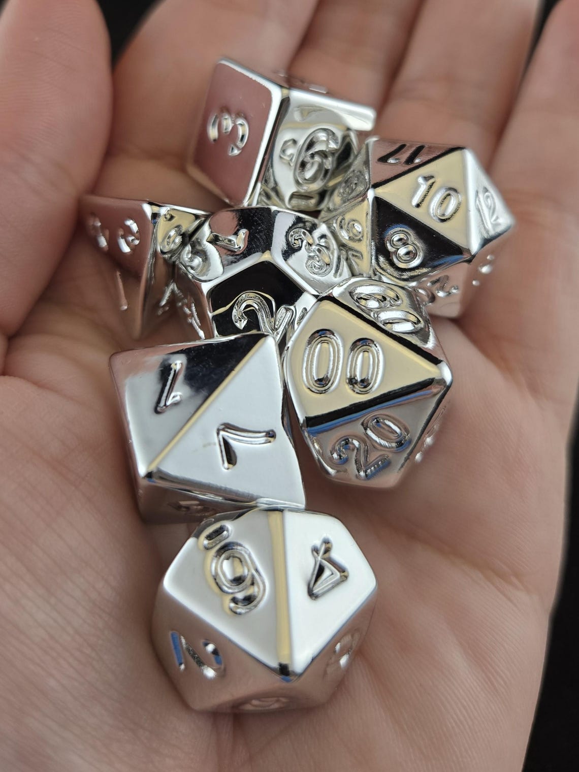 Fate's Reflection | Resin Dice Set ~ Mirror Finish, Metal Look ~ TTRPG ...