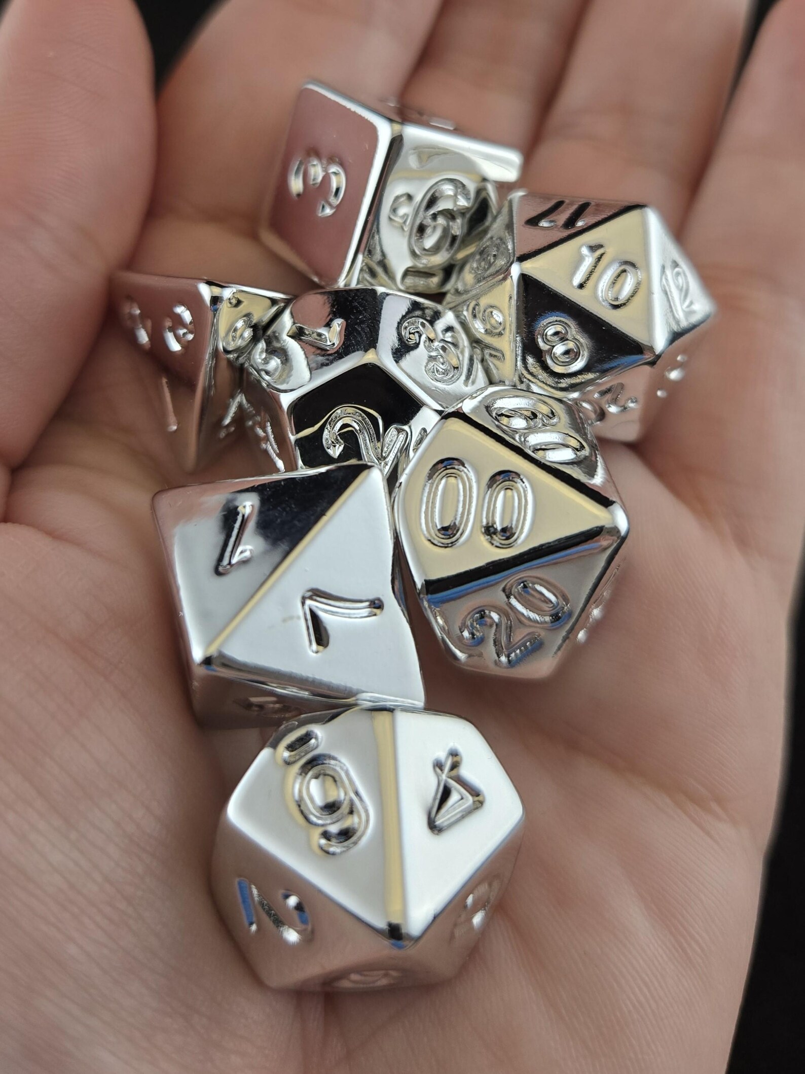 Fate's Reflection | Resin Dice Set ~ Mirror Finish, Metal Look ~ TTRPG ...