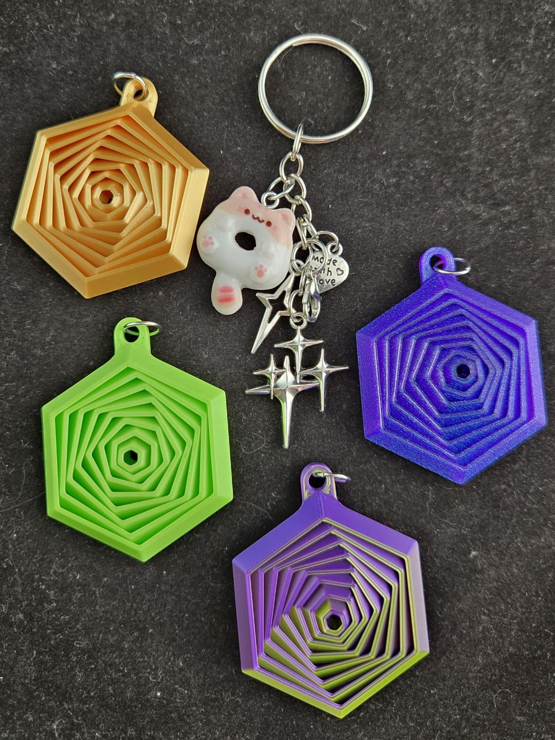 Hex-a-fidget Keychain Swap, Style & Smile 21 Colours for Your Fidget ...