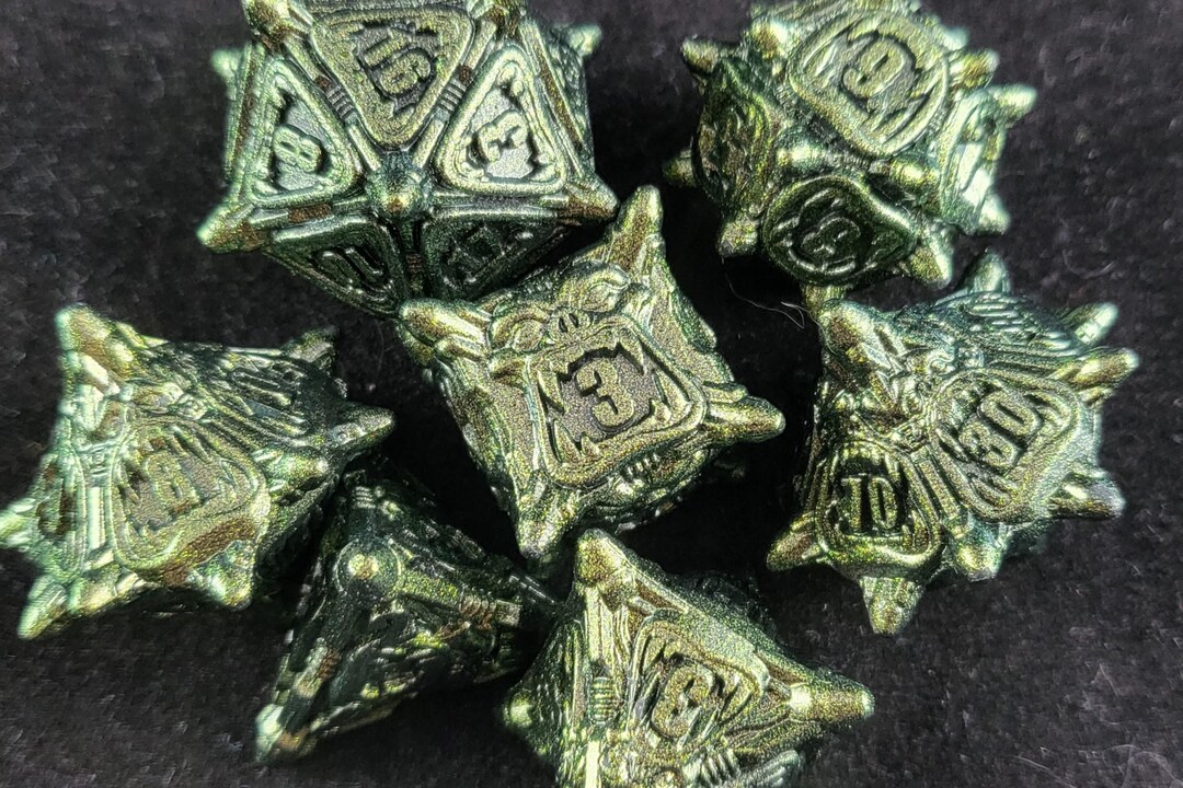 The Maw | Metal Dice Set ~ Monstrous Faces, Different Colours ~ TTRPG ...