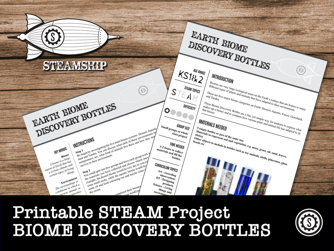 Earth Biome Discovery Bottles Printable STEM / STEAM Classroom Lesson ...