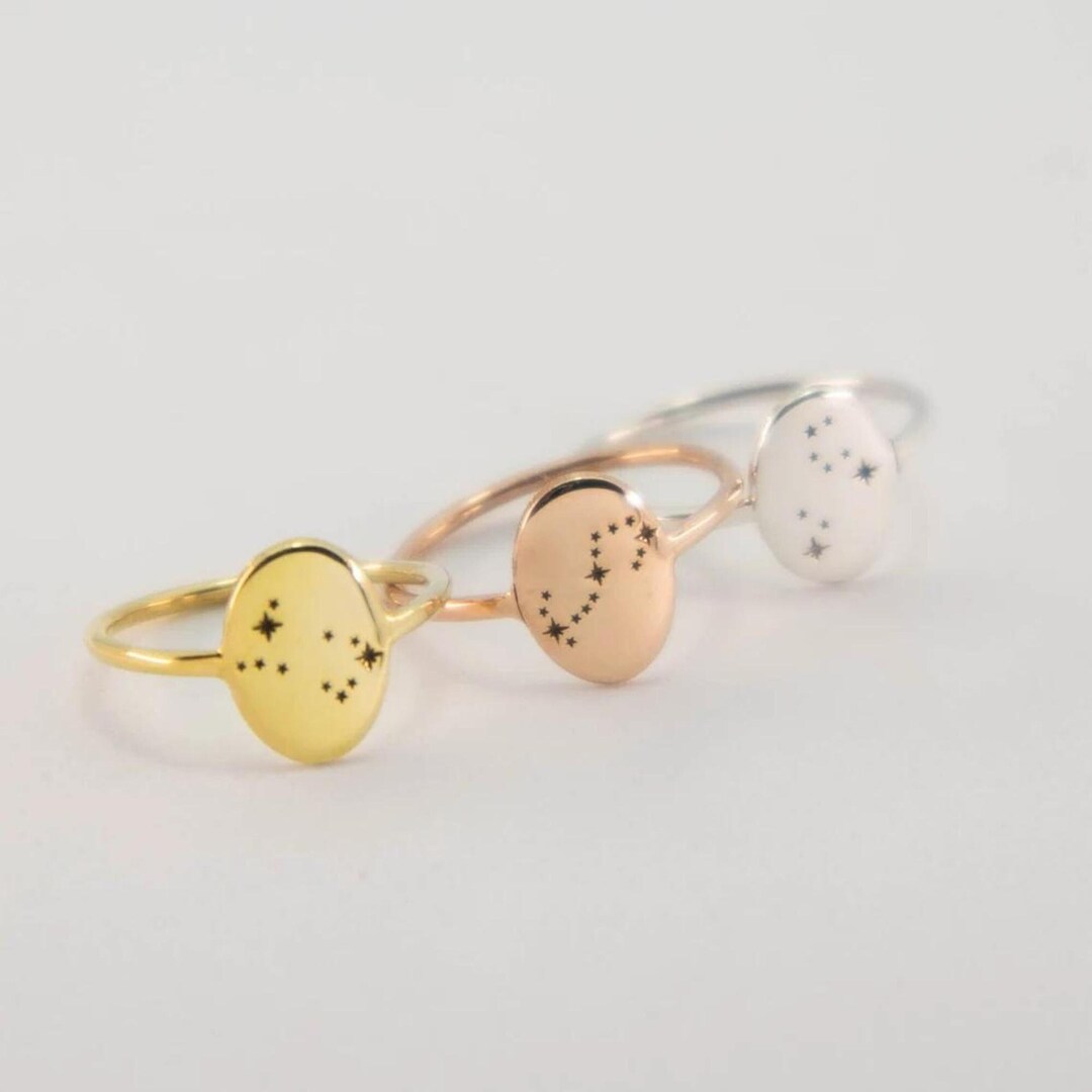 Personalized Star Signet Ring: Gold Plated Sterling Silver ...