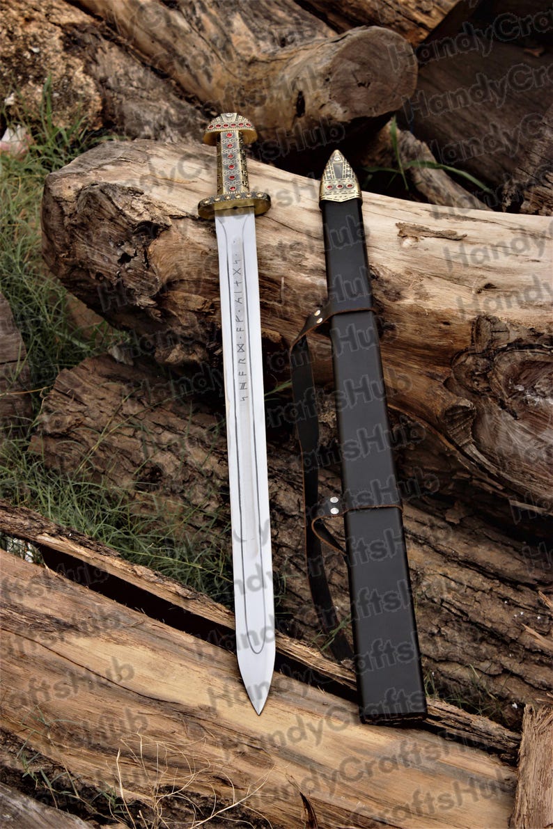 King Ragnar Lothbrok Viking Sword, Handmade Medieval Sword With ...