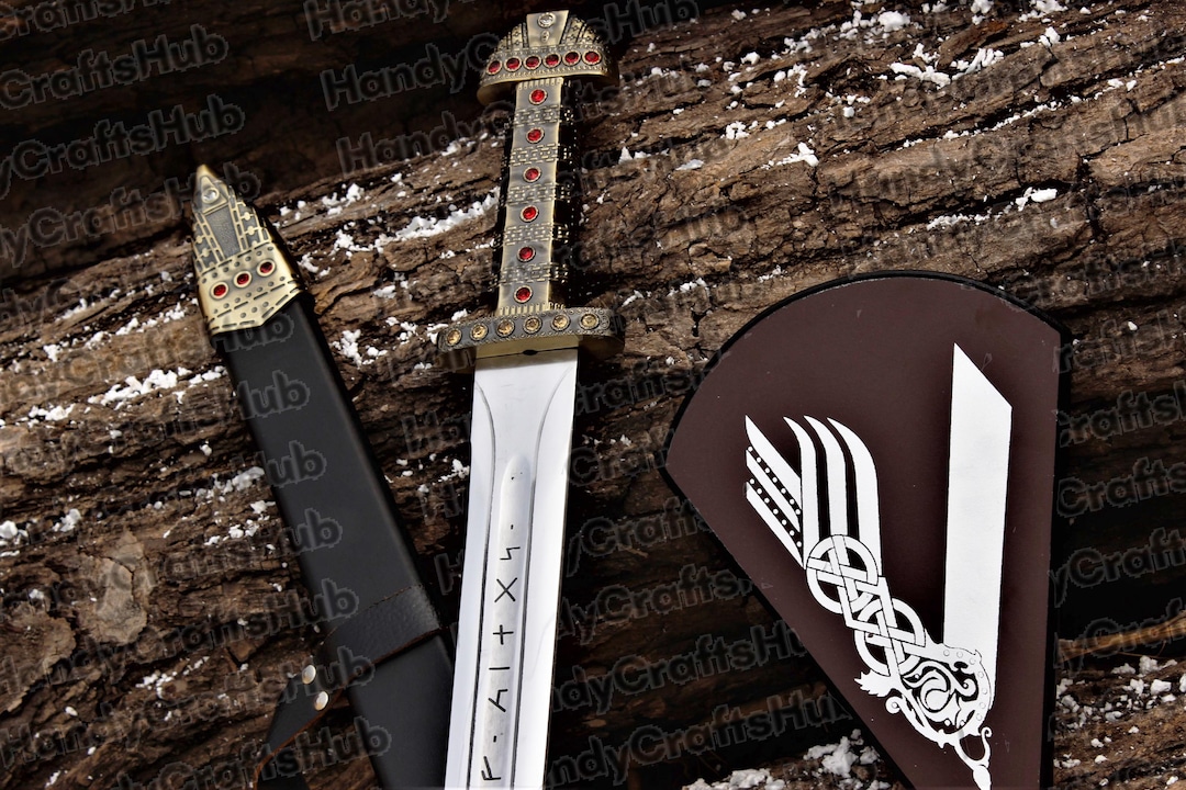 King Ragnar Lothbrok Viking Sword, Handmade Medieval Sword With ...