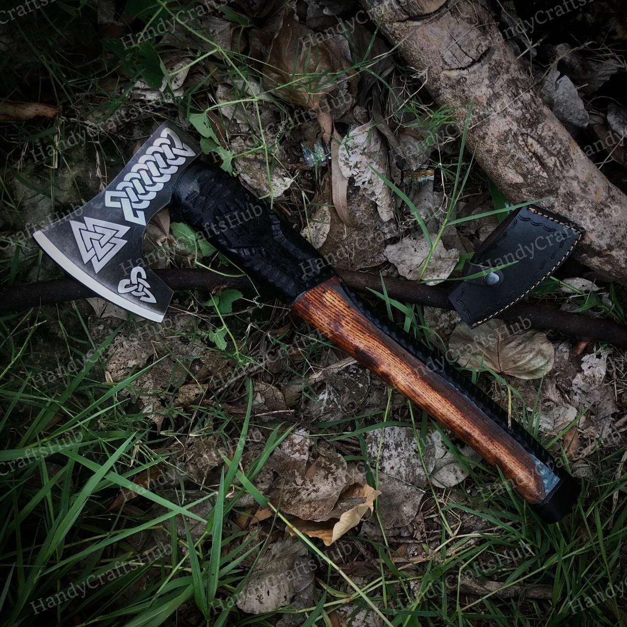 Hand-forged Double-handed Viking Axe, Large Norse Battle Axe, Medieval ...