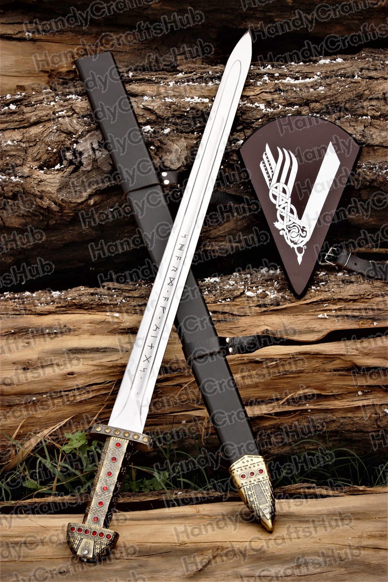 King Ragnar Lothbrok Viking Sword, Handmade Medieval Sword With ...