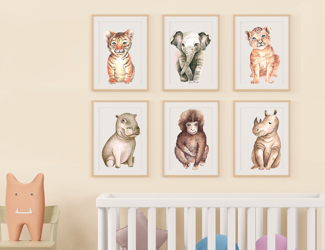 Animals PNG, Watercolor Jungle Baby Clipart, Safari Nursery Wall Art ...