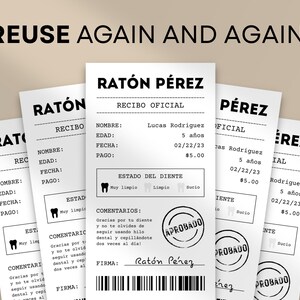 Editable Raton Perez Receipt, Printable Certificate First Tooth Lost ...