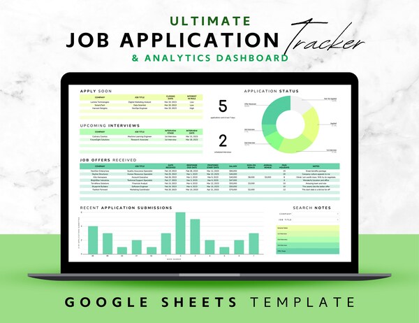 Job Application Tracker Google Sheets Job Planner - Etsy Canada