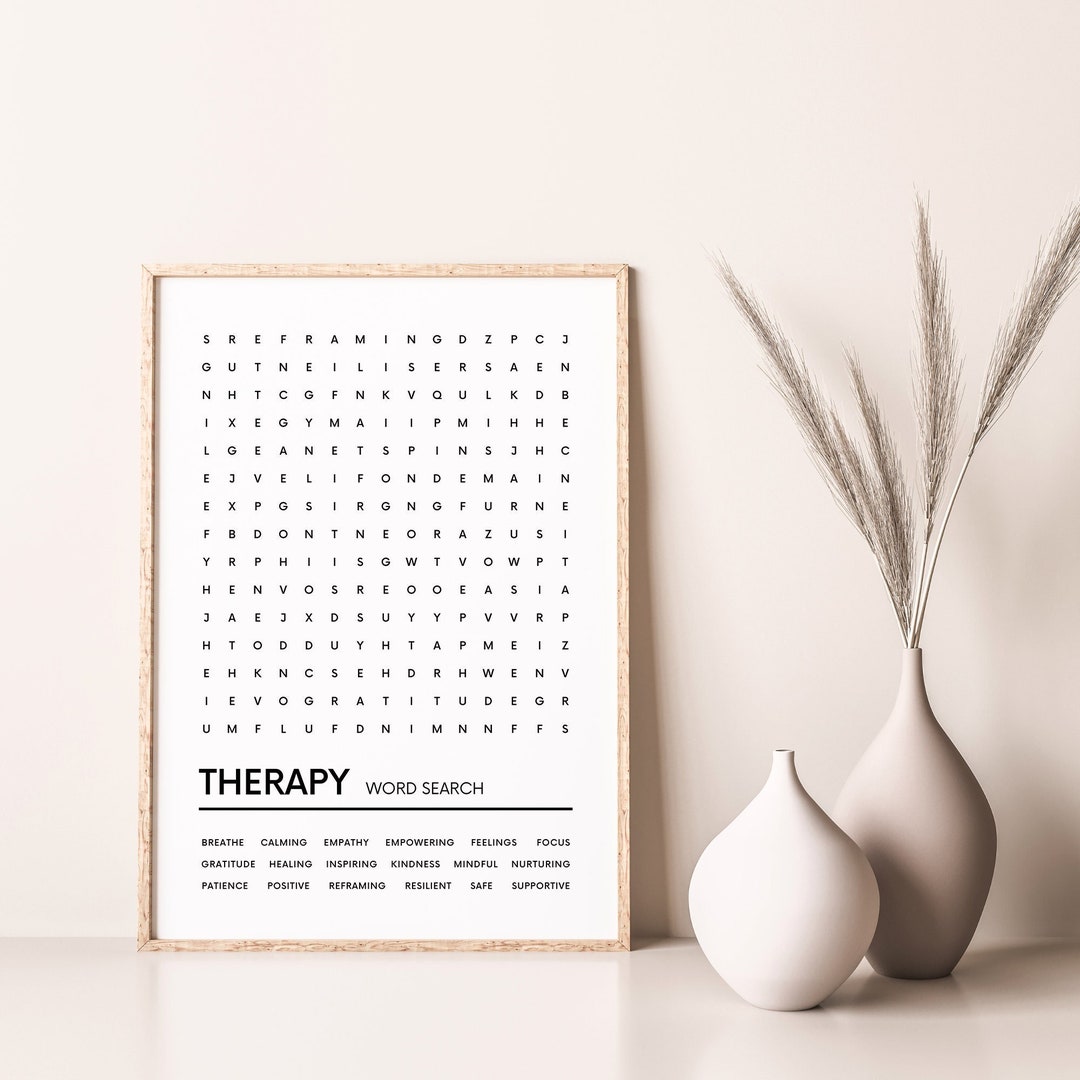 Therapy Office Decor PRINTABLE Word Search Mental Health - Etsy