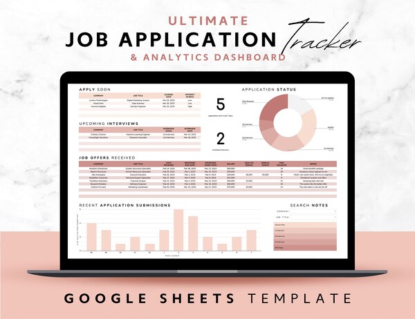 Job Application Tracker Google Sheets Job Planner - Etsy Canada
