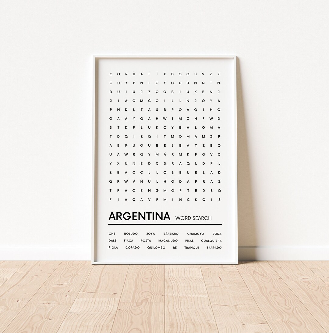 Argentina Printable Wall Art Word Search Wall Art Printable - Etsy