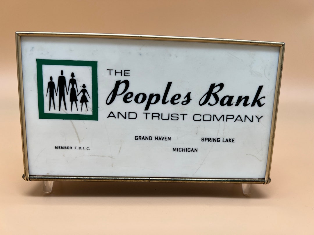 Vintage 1960s Stack Coin Bank - the Peoples Bank and Trust Company ...