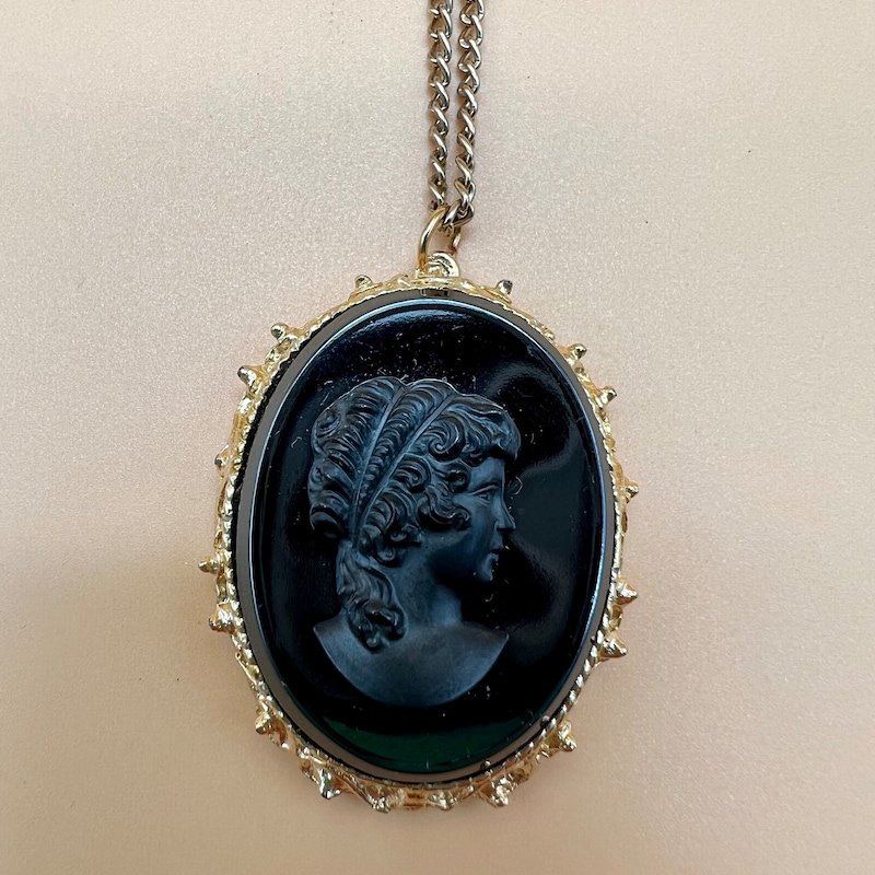 Black Cameo Necklace - Etsy