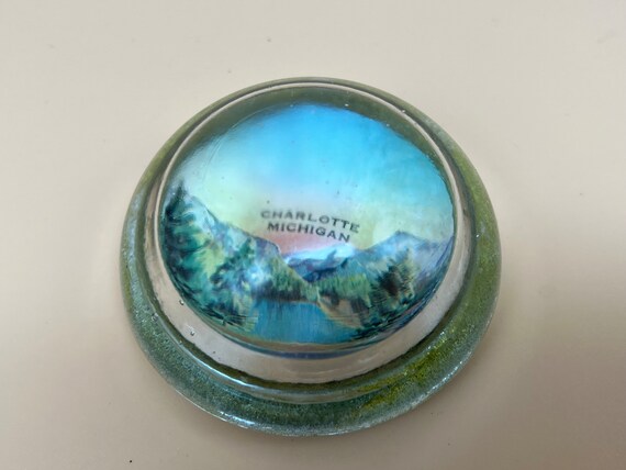 Vintage Charlotte Michigan Paperweight Beautiful Mountains - Etsy
