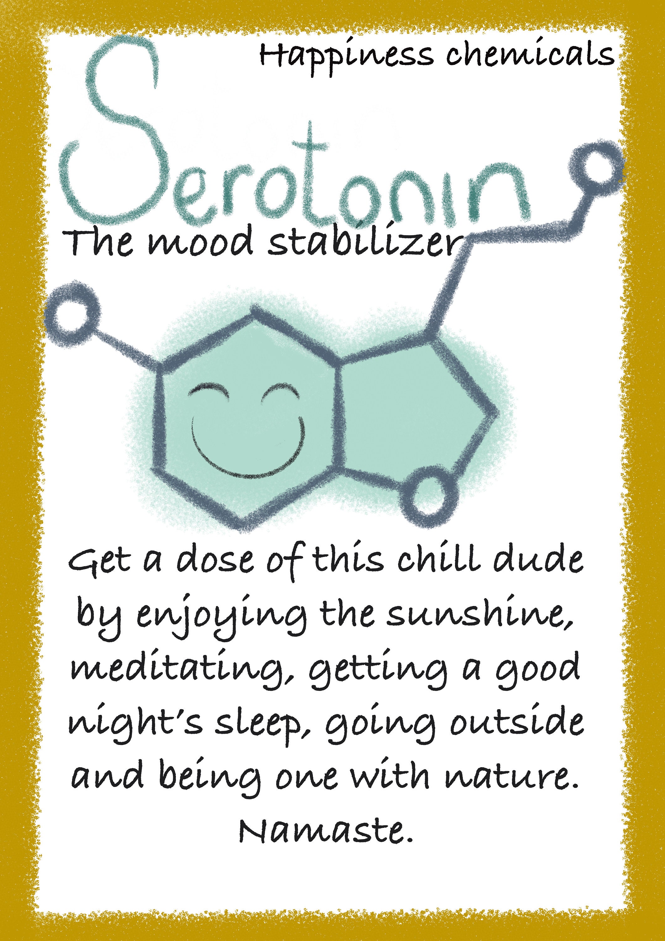 Dopamine- Serotonin- Oxytocin - Wall Art / Poster - Chemical Symbol and ...