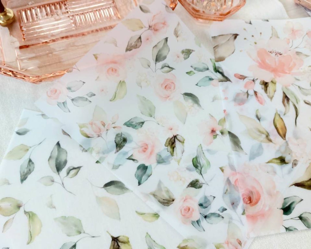 5 Sheets of Luxury Vellum in a Rose Designs Anything Rose - Etsy