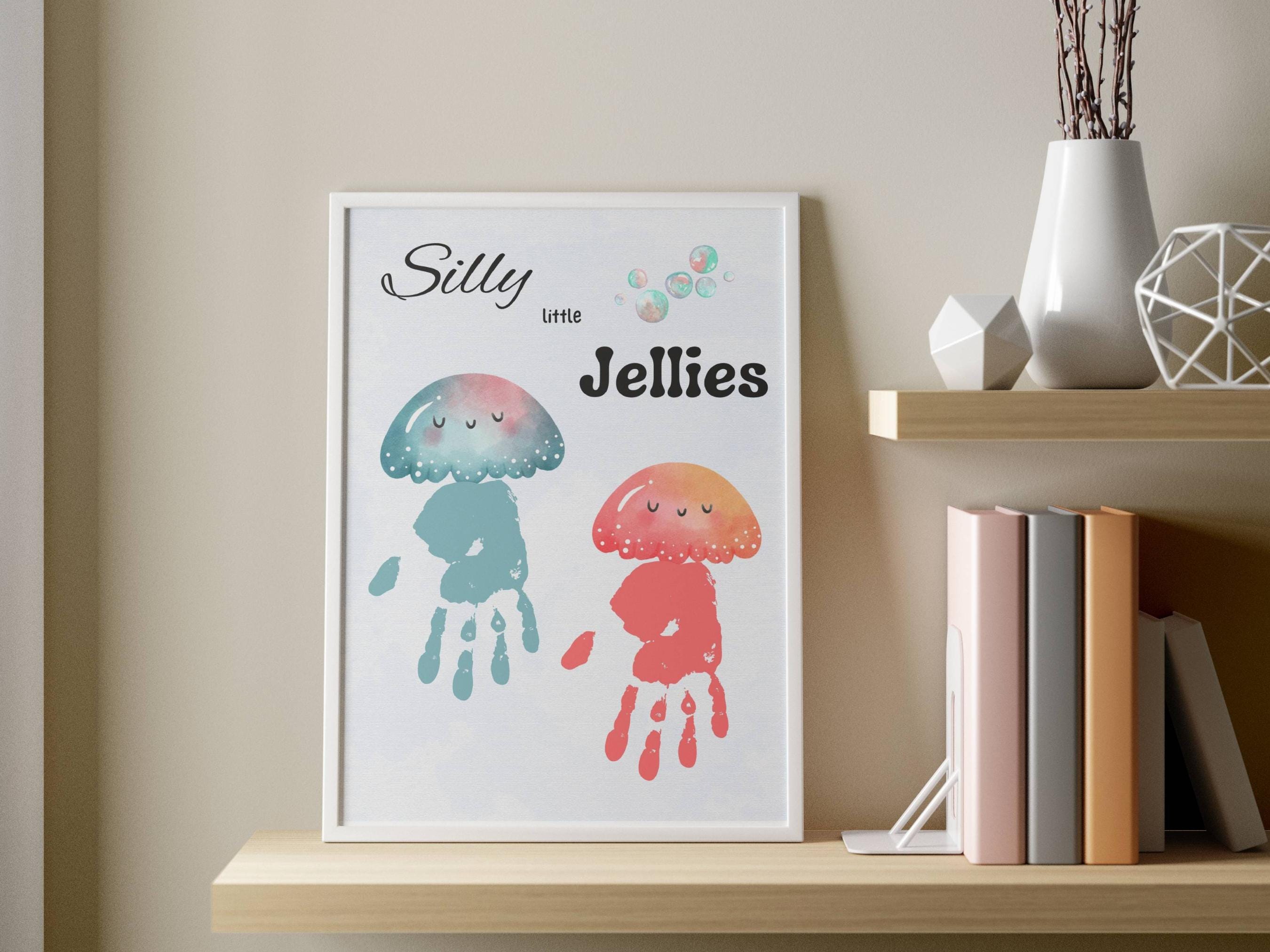 Jellyfish Handprint Craft, Crafts for 2 Kids, Ocean Paint Activity ...