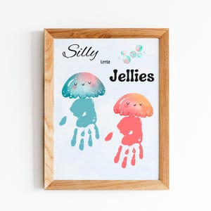 Jellyfish Handprint Craft, Crafts for 2 Kids, Ocean Paint Activity ...