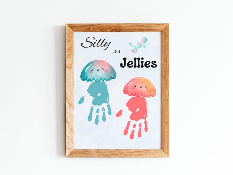 Jellyfish Handprint Craft, Crafts for 2 Kids, Ocean Paint Activity ...