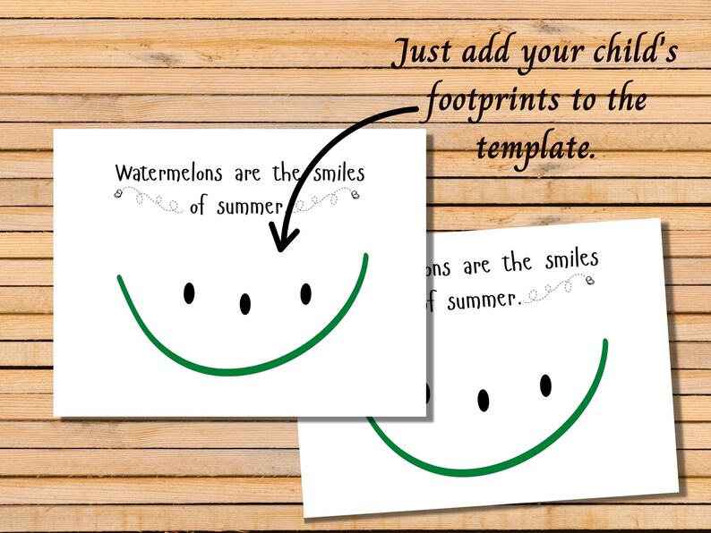 Watermelon Footprint Art, DIY Memory Keepsake (printable Template) - Etsy