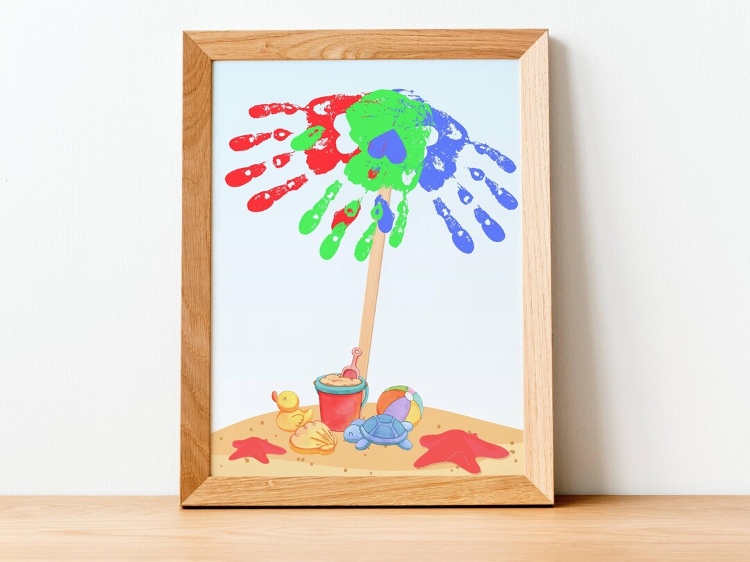 Beach Umbrella Handprint Art, Summer Keepsake (printable Template) - Etsy