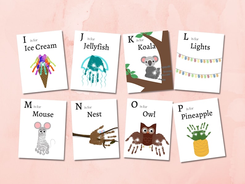 Alphabet Handprint Art, Toddler Keepsake (PDF Download) - Etsy