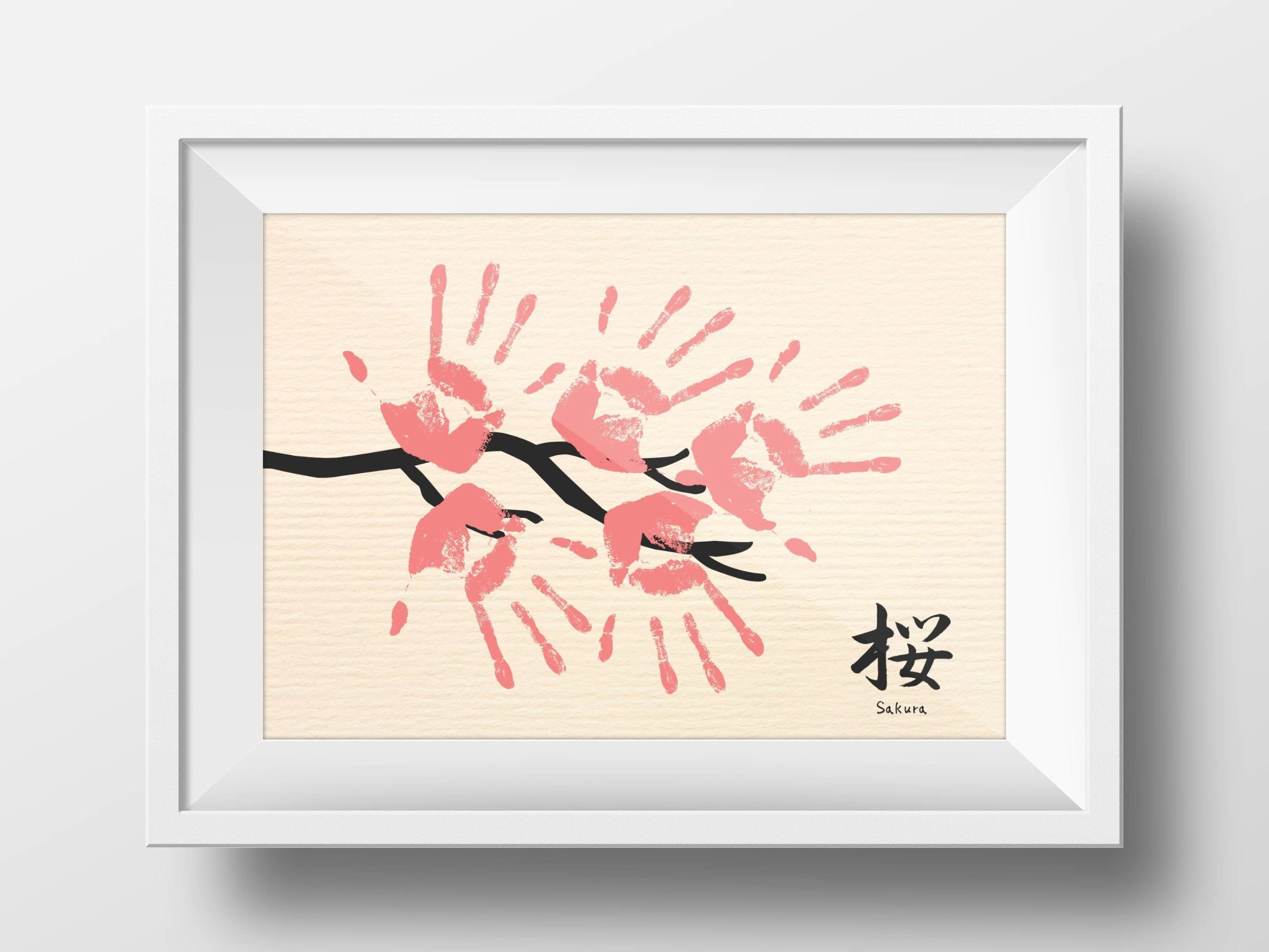 Sakura Handprint Craft, Baby Keepsake, Daycare Craft, Japanese ...
