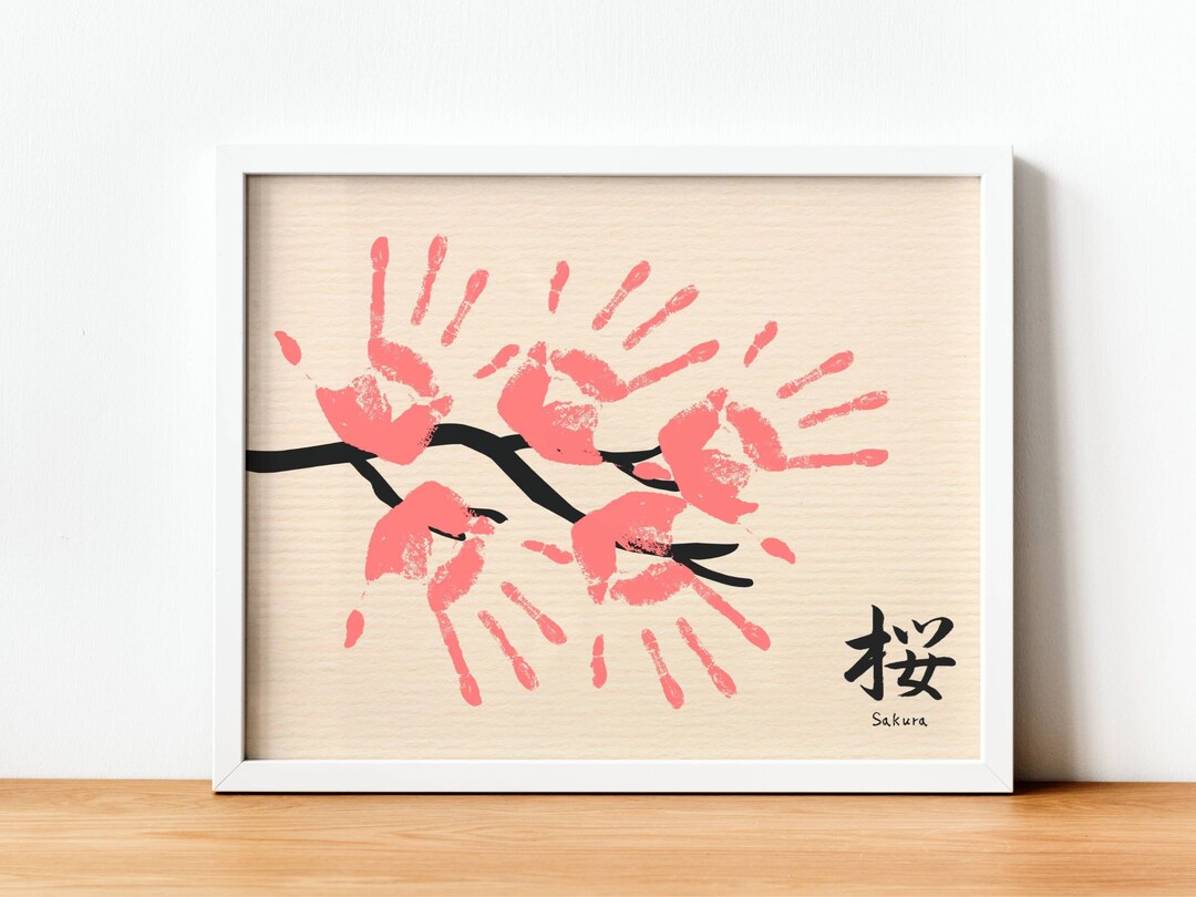 Sakura Handprint Craft, Baby Keepsake, Daycare Craft, Japanese ...