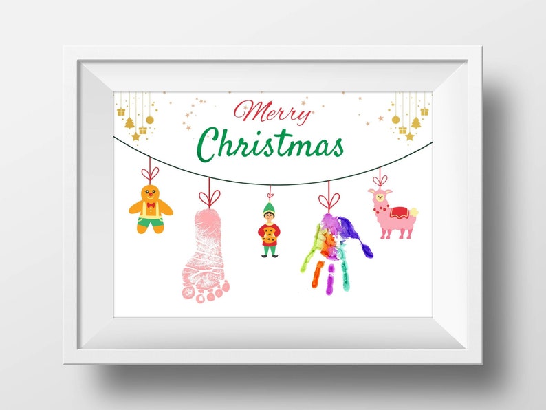 Christmas Handprint and Footprint Craft, Christmas Art, Daycare ...