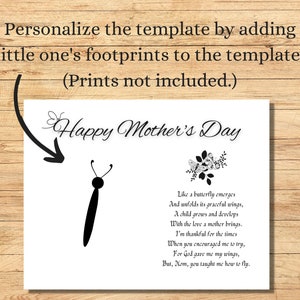 Mother's Day Butterfly Footprint Craft, Mother's Day Footprint Art ...