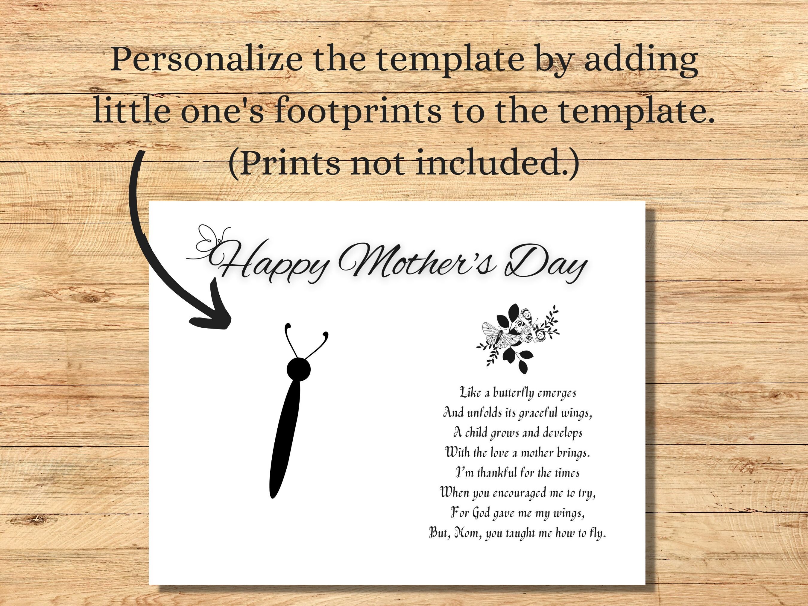 Mother's Day Butterfly Footprint Craft, Mother's Day Footprint Art ...