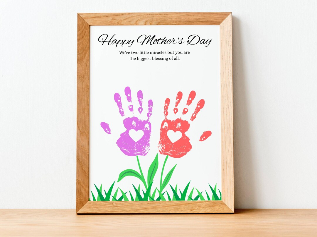 Mother's Day Handprint Flower Art, Keepsake Craft (PDF & JPG) - Etsy