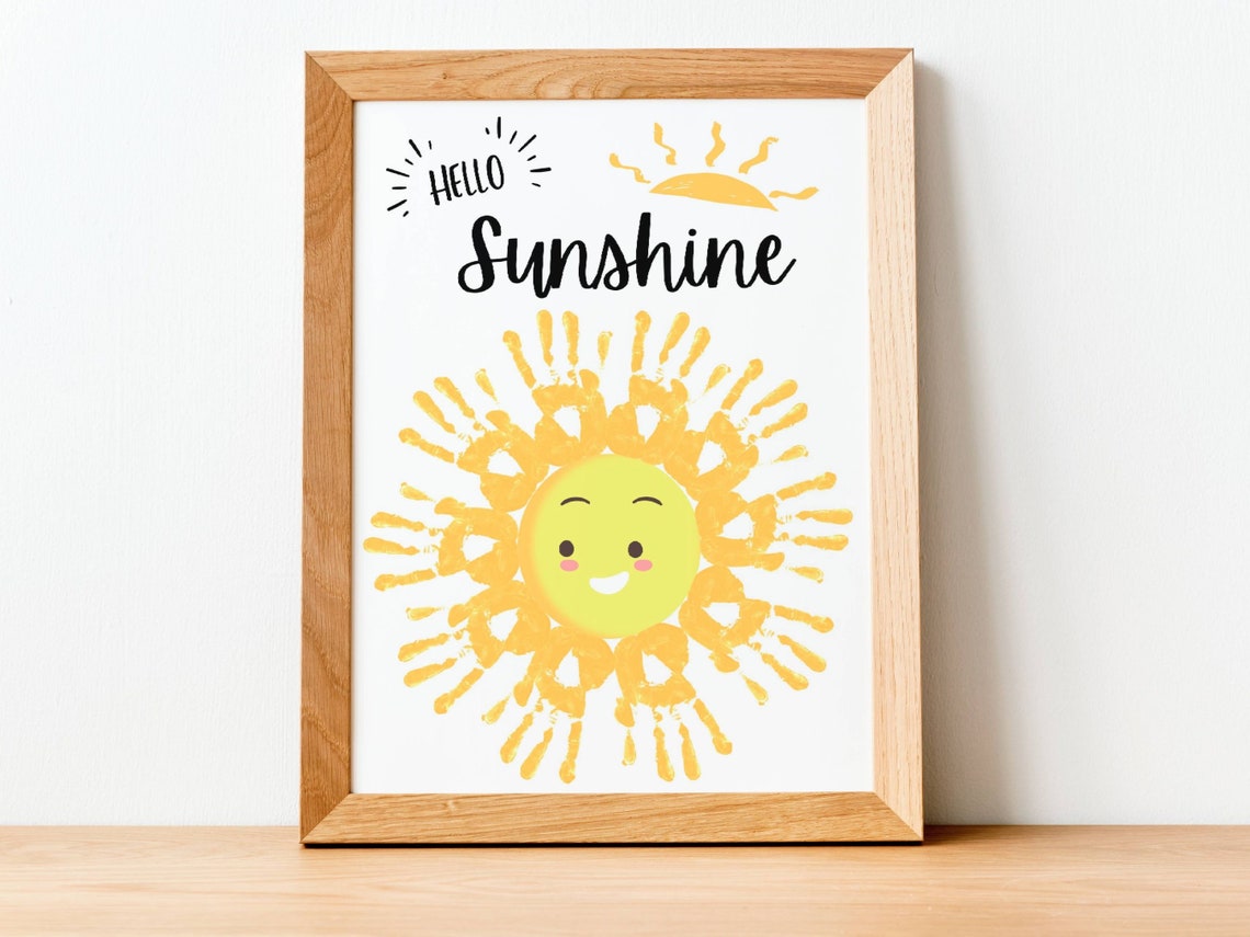 Sun Handprint Craft Sunshine Footprint Art Summer Crafts - Etsy