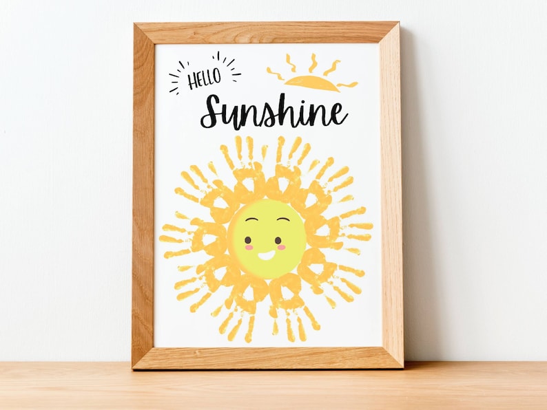 Sun Handprint Craft, Sunshine Footprint Art, Summer Crafts, Daycare ...