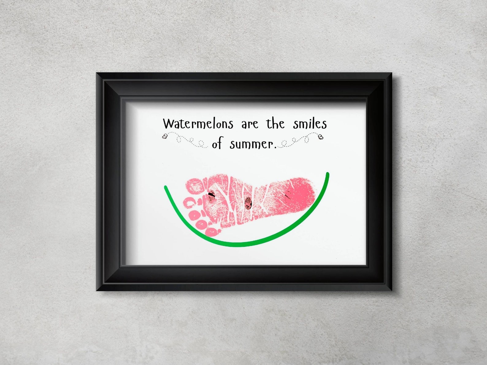 Watermelon Footprint Art, DIY Memory Keepsake (printable Template) - Etsy