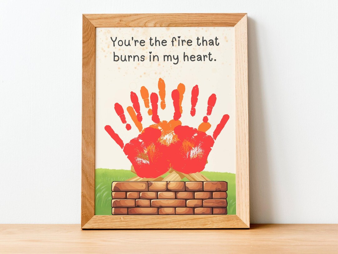 Bonfire Handprint Art, Keepsake Craft (printable) - Etsy