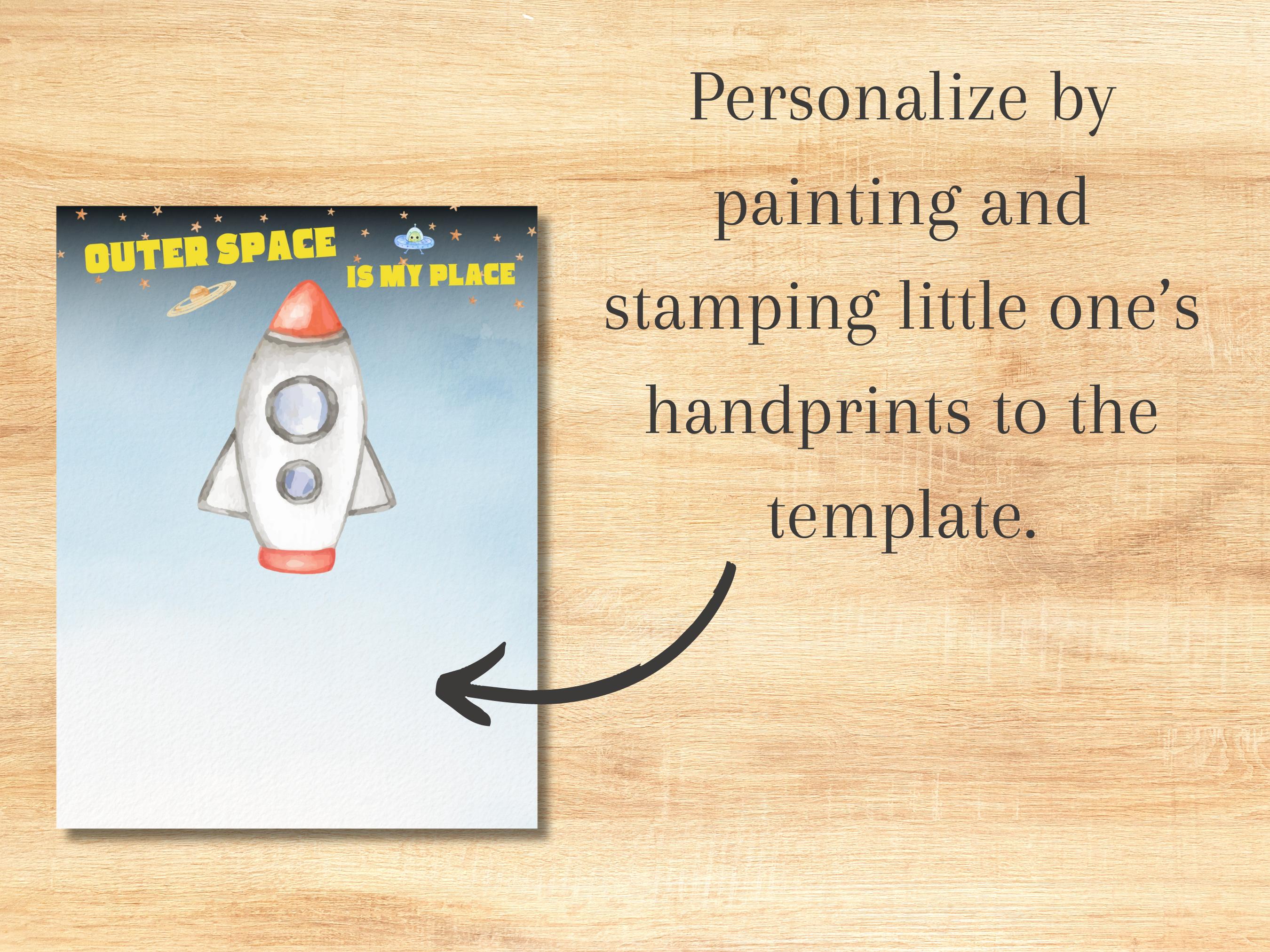 Spaceship Handprint Craft, Baby Keepsake, Space Art, Crafts for Kids ...