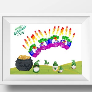 St. Patrick's Day Rainbow Handprint Craft, Daycare Art, Baby Keepsake ...