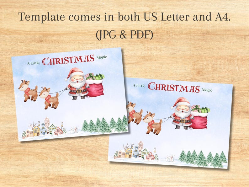 Santa Sleigh Footprint Art, Christmas Keepsake (PDF & JPG) - Etsy