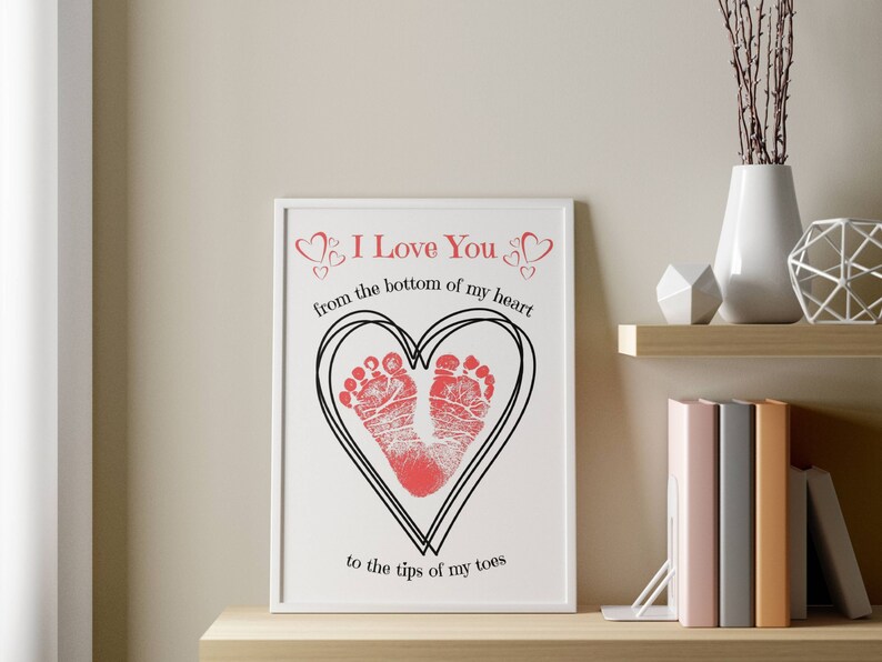 Heart Footprint Craft, Baby Keepsake, Daycare Activity, Toddler Craft ...