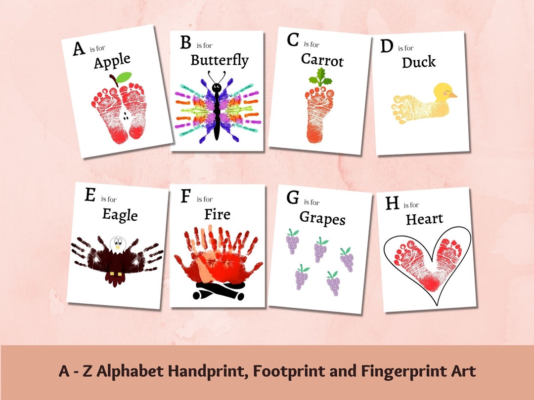 Alphabet Art, Footprint, Handprint and Fingerprint Craft, Toddler ...
