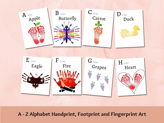 Alphabet Art Footprint Handprint and Fingerprint Craft - Etsy