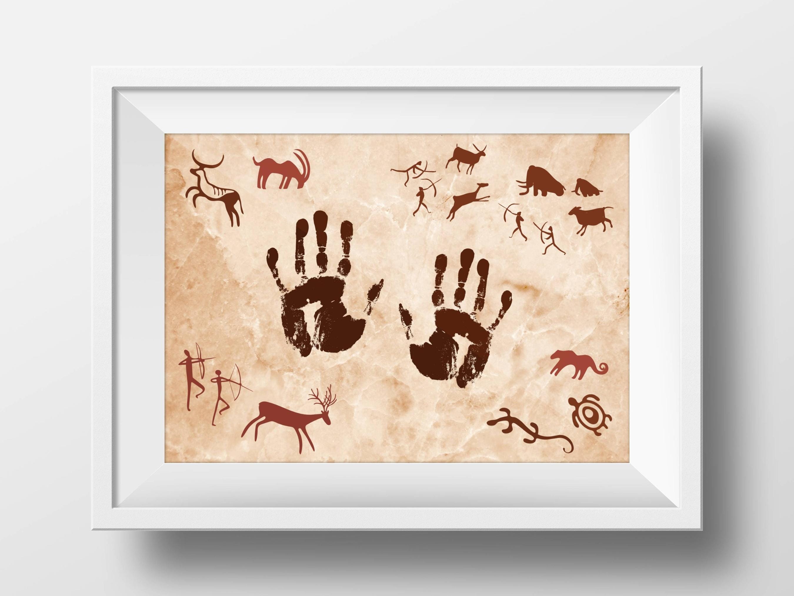 Cave Painting Handprint Craft, Baby Keepsake, DIY Painting Activity ...