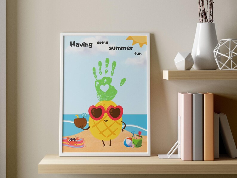 Pineapple Handprint Craft, Summer Keepsake (PDF & JPG) - Etsy