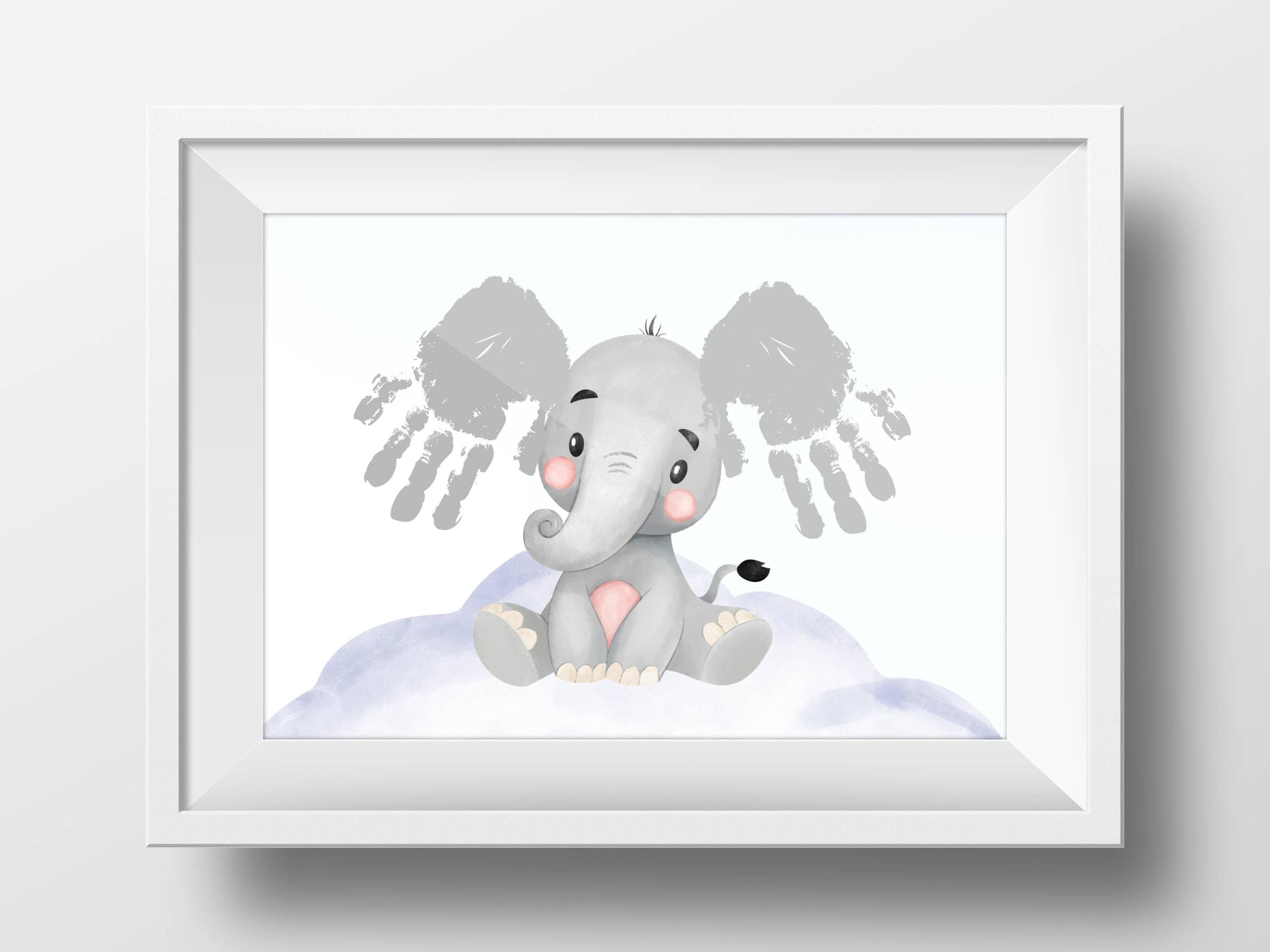 Baby Elephant Handprint Craft, Baby Keepsake, Animal Crafts, Daycare ...